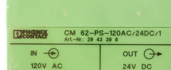 Phoenix Contact 2943398 DIN Power Supply CM 62-PS-120AC/24DC/1 Lot of – Semiconductor Spares Store