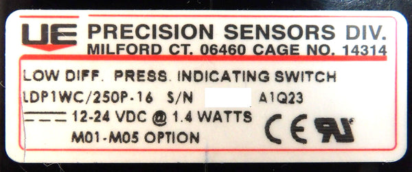 UE Precision Sensors LDP1WC/250P-16 LDP1WC-D Pressure Switch Lot of 9 – Semiconductor Spares Store