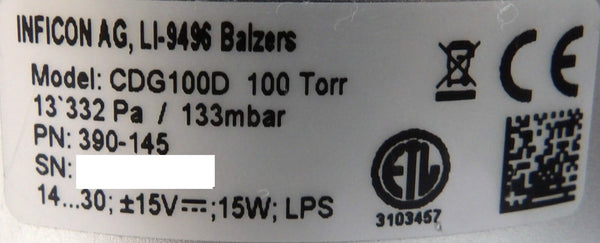 Inficon 390-145 Baratron Transducer CDG100D Reseller Lot of 8 Working – Semiconductor Spares Store