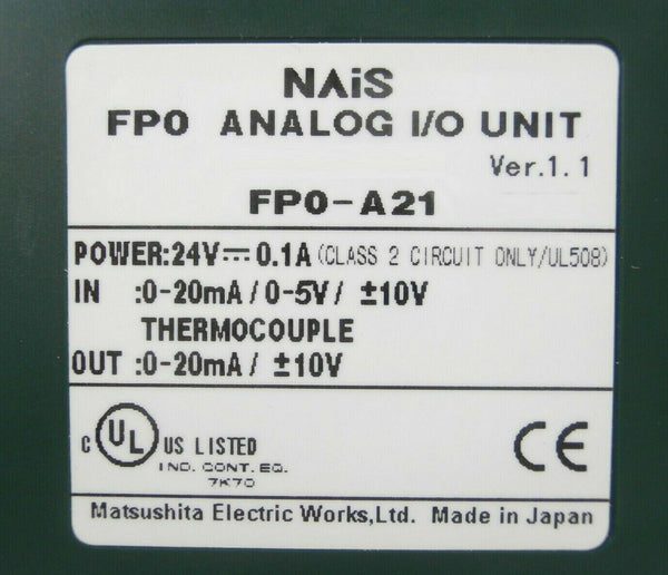 Matsushita FP0 Series PLC Set with Display NAiS FP0-C10RS FP0-A21 ATM- – Semiconductor Spares Store