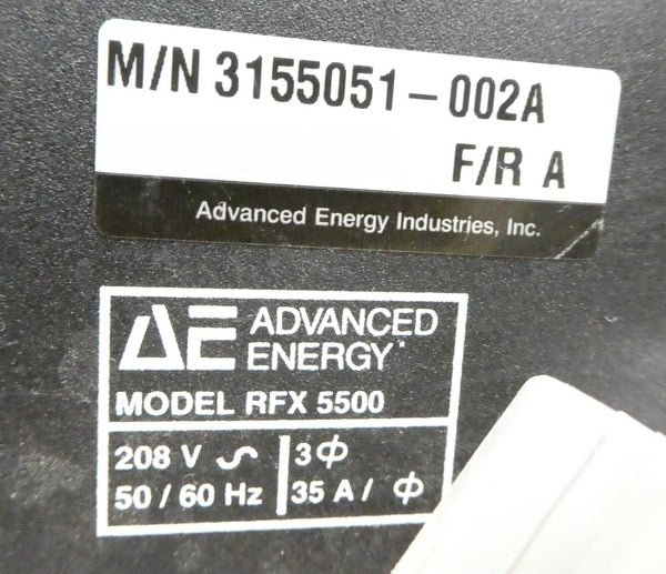 RFG 5500 AE Advanced Energy 3155051-001 RF Generator Untested Surplus ...