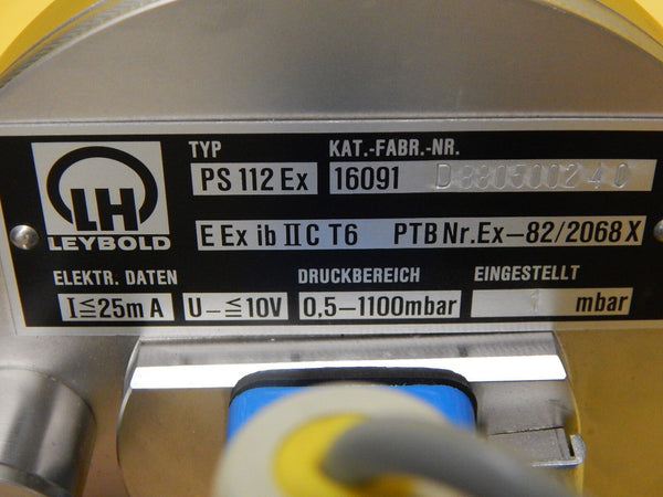 Leybold 160 91 Pressure Switch PS 112 Ex E Ex ib II C T6 Used Working ...
