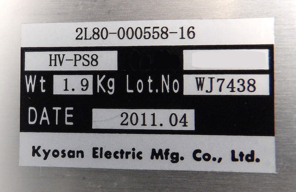 Kyosan Electric HV-PS8 Power Supply Module TEL 2L80-000558-16 Working ...