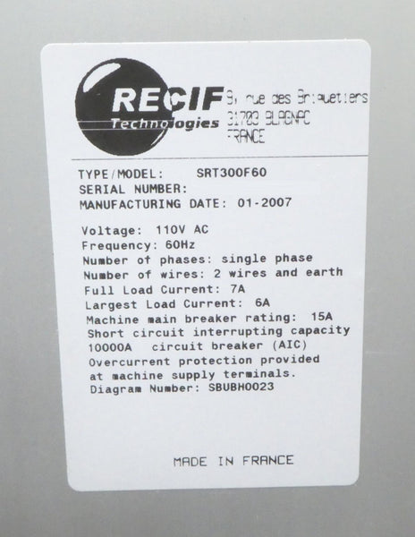 RECIF SRT300F60 G3 plus 300mm 4-Port Single Arm Wafer Transfer Tool G3 ...