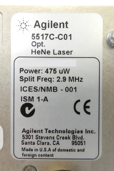Agilent 5517C-C01 HeNe Laser Head 475uW ASML 4022.435.23412 Untested S ...