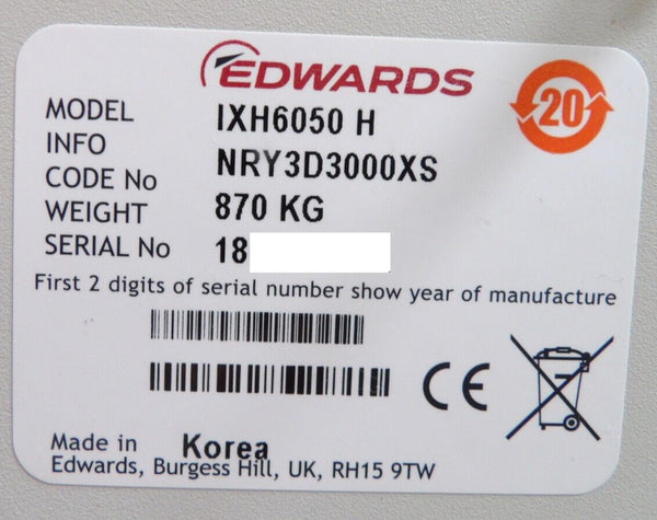 iXH 6050 H Edwards NRY3D3000XS Dry Vacuum Pump IXH6050 H OEM Refurbish ...