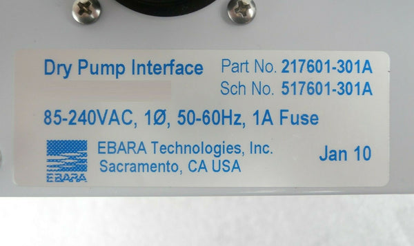 Ebara 217601-301A Vacuum Dry Pump Interface 517601-301A with Cables Ne ...