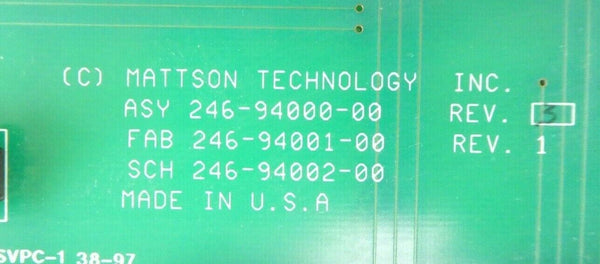 Mattson Technology 246-94000-00 Analog Interface PCB 246-94001-00 Work ...