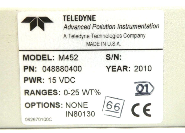 Teledyne Instruments 048880400 Ozone Processor Sensor M452 Working Sur ...