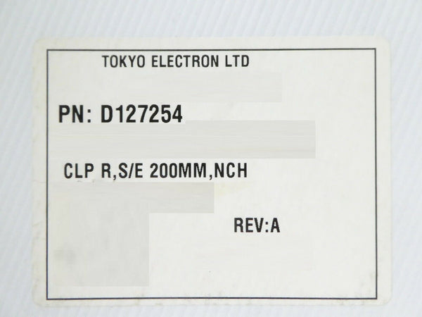 TEL Tokyo Electron D127254 200mm Quartz Ring NCH S/E CLP R New Surplus ...
