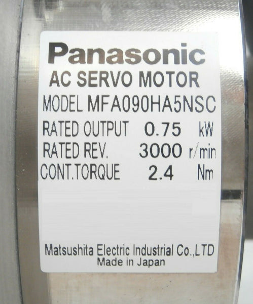 Panasonic MFA090HA5NSC AC Servo Motor TEL 5086-403306-12 Lithius COAT ...