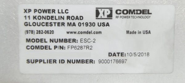 XP Power FP6287R2 Electrostatic Chuck Power Supply ESC-2 Comdel ESC-2 ...