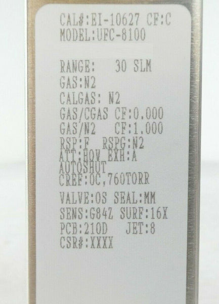 UNIT Instruments UFC-8100 Mass Flow Controller MFC 30SLM N2 Mattson 37 ...