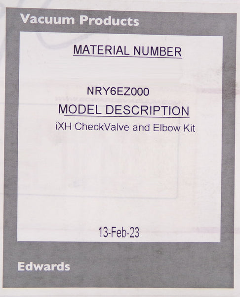 Edwards NRY6EZ000 iXH Check Valve and Elbow Kit New Surplus ...