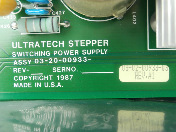 Ultratech Stepper 03-20-00933-03 Switching Power Supply Rev. A1 PCB Ca ...