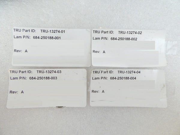 Lam Research TRU RF Cable Set of 4 684-250188-001 TRU-13274-01 New Sur ...