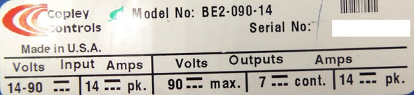 Copley Controls BE2-090-14 Accelnet Plus 2-Axis Servo Drive Working Su ...