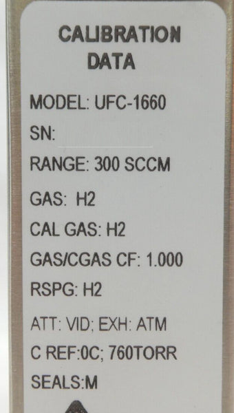 UNIT Instruments UFC-1660 Mass Flow Controller MFC 300 SCCM H2 OEM Ref ...