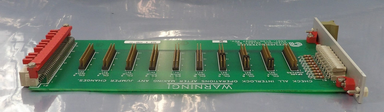 AMAT Applied Materials 0100-20037 Interlock Select PCB Card Working Su ...