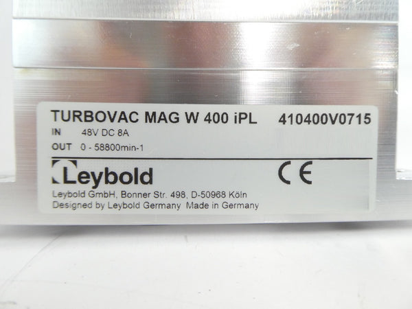 TURBOVAC MAG W 400 iPL Leybold 410400V0715 Turbomolecular Pump Working ...