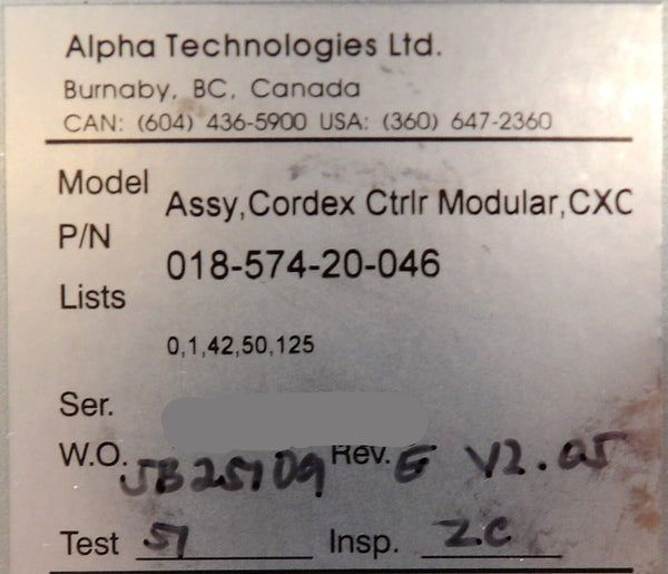 Alpha Technologies 018-574-20-046 CXC Cordex Controller Module Surplus ...