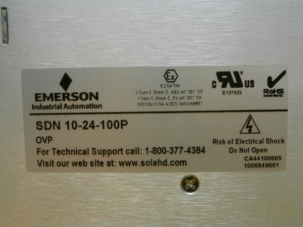 Emerson SDN 10-24-100P Rack Mount 24VDC Power Supply SOLA Used Working ...