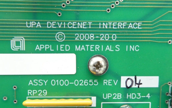 AMAT Applied Materials 0100-02655 UPA DeviceNet Interface PCB Rev. 04 ...