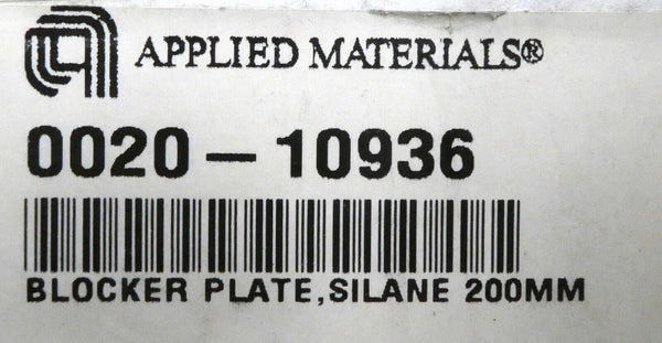 AMAT Applied Materials 0020-10936 200mm Silane Blocker Plate Working S ...