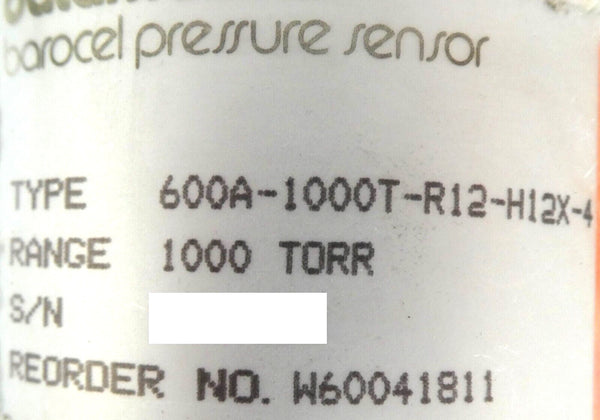 Edwards W60041811 Barocel Pressure Sensor 600AB 1000 Torr Working Surp ...