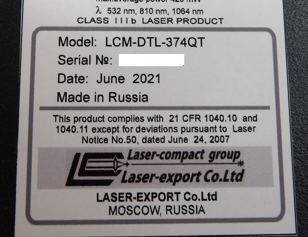 Laser-export LCM-DTL-374QT Spectrometer Laser Module Working Surplus ...