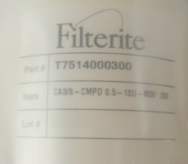 Filterite T7514000300 Process Filter CA3/8-CMPD 0.5-10U-M3V 300 Lot of ...