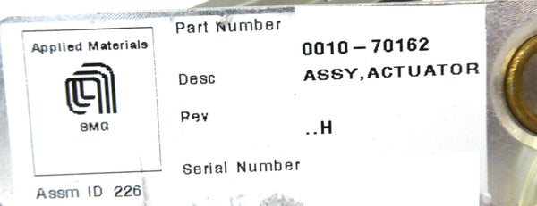 AMAT Applied Materials 0010-70162 Slit Valve Actuator Assembly Working ...
