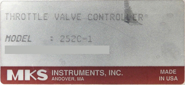 MKS Instruments 252C-1 Exhaust Valve Controller Type 252 Working Surpl ...