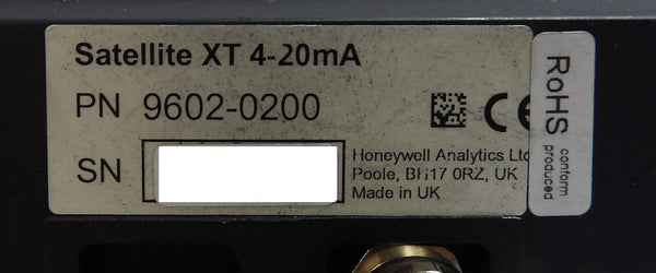 Honeywell 9602-0200 Gas Detector MST Satellite XT 4-20mA Working ...
