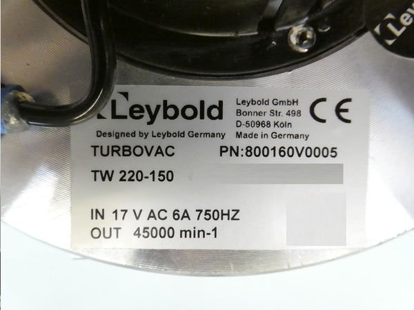 TURBOVAC TW 220-150 Leybold 800160V0005 Turbomolecular Pump Spectromet ...